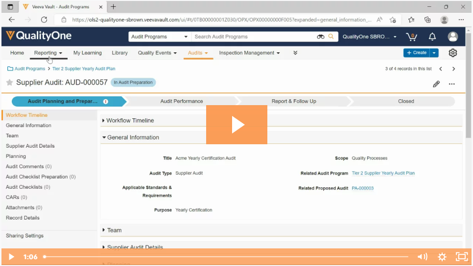 Audit Program Management Demo | Veeva QualityOne